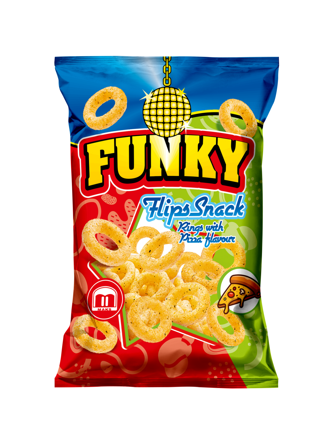 FUNKY FLIPS SNACK Rings with Pizza Flavour 80g - Maks